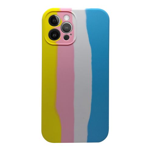 Capa Deco iPhone 12 Pro Silicone Degrade Amarelo e Azul Claro - Deco